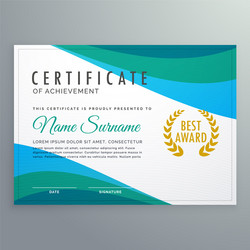 Modern certificate design wave background Vector Image