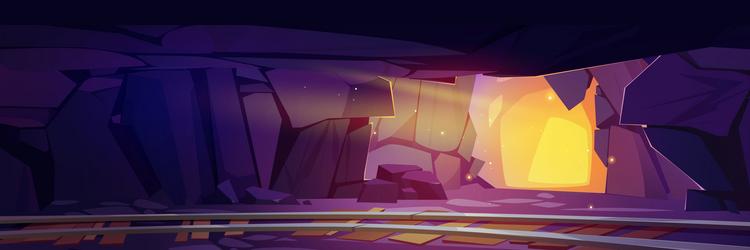 Cartoon the cave with stalactites Royalty Free Vector Image