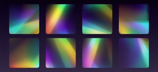 Crystal refraction stickers leak flare rainbow Vector Image