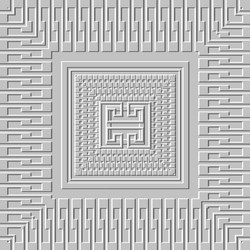 Embossed 3d square frame and mandalas pattern Vector Image