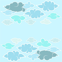 Blue clouds and gray pattern Royalty Free Vector Image