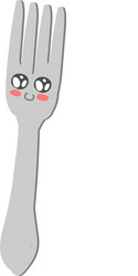Cute fork on white background Royalty Free Vector Image