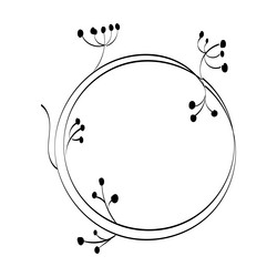 Flower wreath line art with abstract shape Vector Image