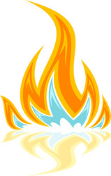 Horse mustang head fire burning flame logo Vector Image