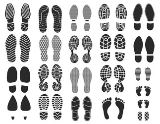 Shoe sole icon set isolated on white background Vector Image