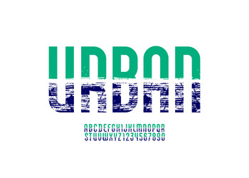 High font long narrow uppercase alphabet Vector Image