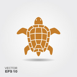 Sticker cute cartoon sea turtle Royalty Free Vector Image