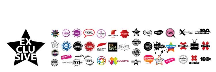 Exclusive company logos Royalty Free Vector Image