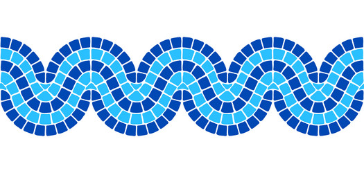 Ancient geometric mosaic seamless border Vector Image