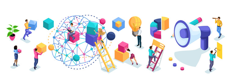 Businessman work on market sales growth teamwork Vector Image