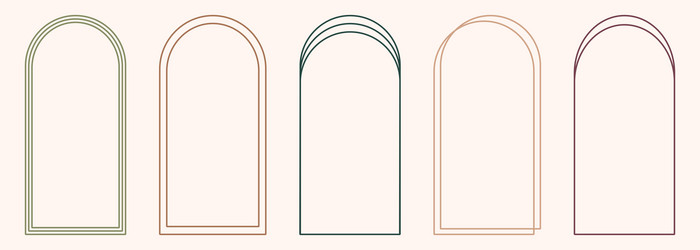 Modern minimalist aesthetic line arch frames Vector Image