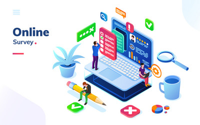 Checklist survey opinion poll linear Royalty Free Vector