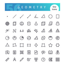 Geometric symbols line icons set Royalty Free Vector Image