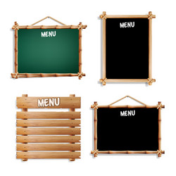 Restaurant menu boards set isolated on white Vector Image