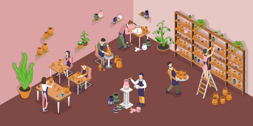 3d isometric school Royalty Free Vector Image - VectorStock