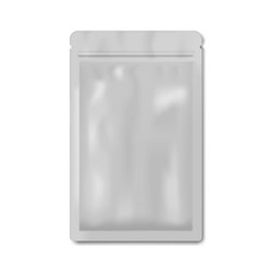 Blank white sachet packet with tear notches Vector Image