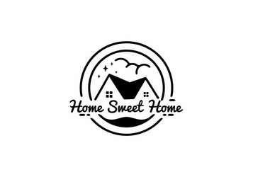 Colorful home sweet home line art Royalty Free Vector Image