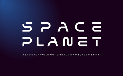 Future style font bold letters and numbers Vector Image