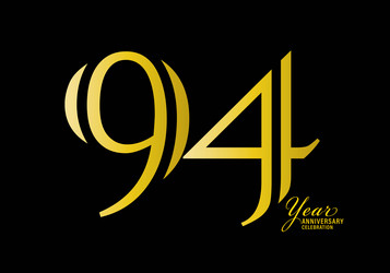 94 years anniversary celebration logotype white Vector Image