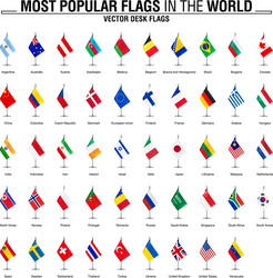 Collection triangle flags most popular world Vector Image
