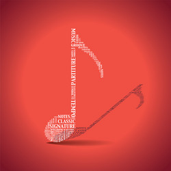 Word music with music notes in background Vector Image