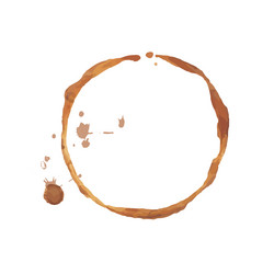 Round shaped coffee cup stain isolated on white Vector Image