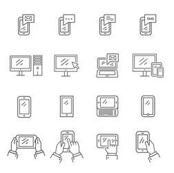 Multimedia and communication media icons Vector Image