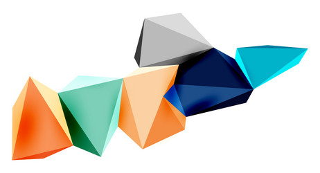 3d low poly triangle design elements Royalty Free Vector