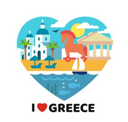 Greece love Royalty Free Vector Image - VectorStock