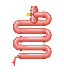 Metal digestive tract iron stomach and intestines Vector Image