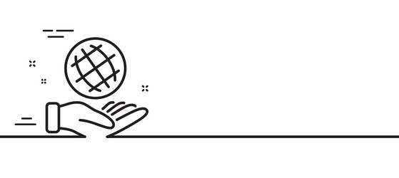 Safe planet line icon world sign ecology Vector Image