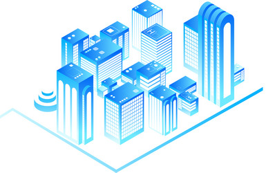 Smart city concept urban digital innovation Vector Image