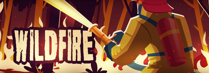 Fireman typographic header professional fire Vector Image