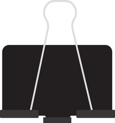 Black binder clip on a white background Royalty Free Vector