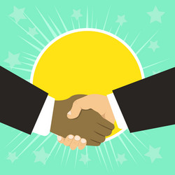 Closeup hand shake between multiracial male Vector Image