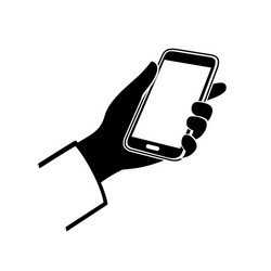 Mobile phone in hand icon Royalty Free Vector Image