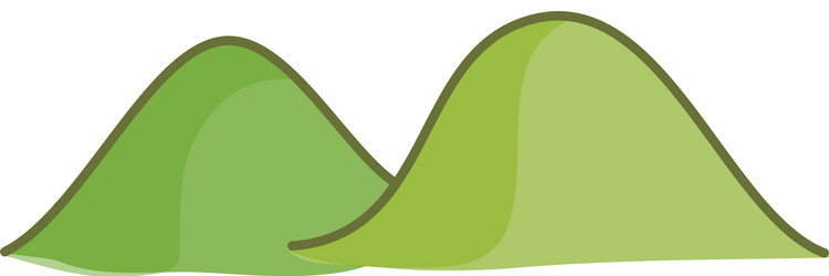 Isolated green mountain on white background Vector Image