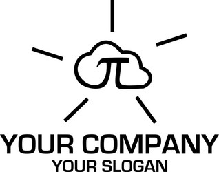 Phi math star cloud logo design Royalty Free Vector Image