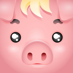 Pig head design on white background farm Vector Image