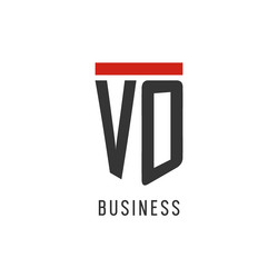 Letter vo logo with shield and sword design Vector Image