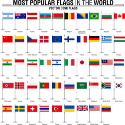 Collection triangle flags most popular world Vector Image