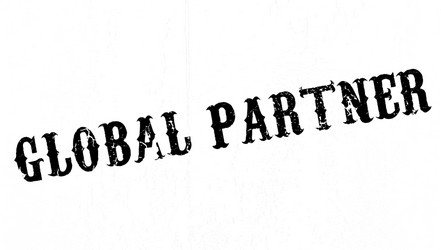 Global partners rubber stamp Royalty Free Vector Image