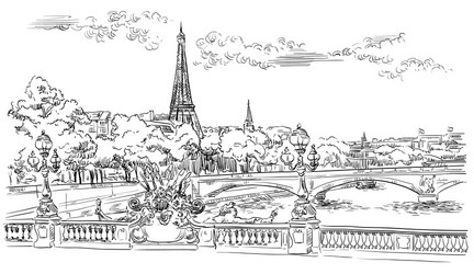 Paris Landscape Drawing Vector Images (over 1,100)
