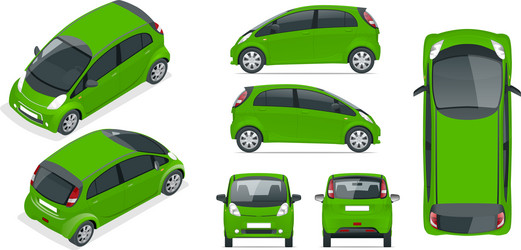Compact small car hybrid Royalty Free Vector Image