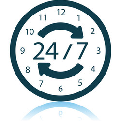 24 hours clock icon Royalty Free Vector Image - VectorStock