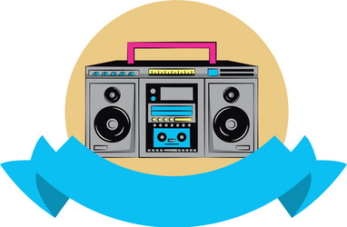90s retro radio stereo Royalty Free Vector Image