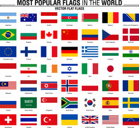 Collection triangle flags most popular world Vector Image