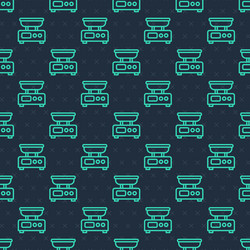 Red line electronic coffee scales icon isolated Vector Image