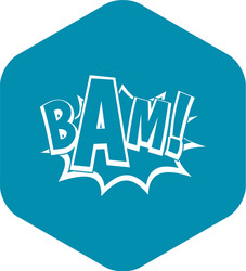 Bam explosion effect icon outline style Royalty Free Vector