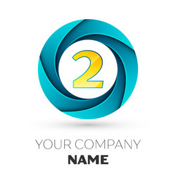 Number two symbol in the colorful circle Vector Image